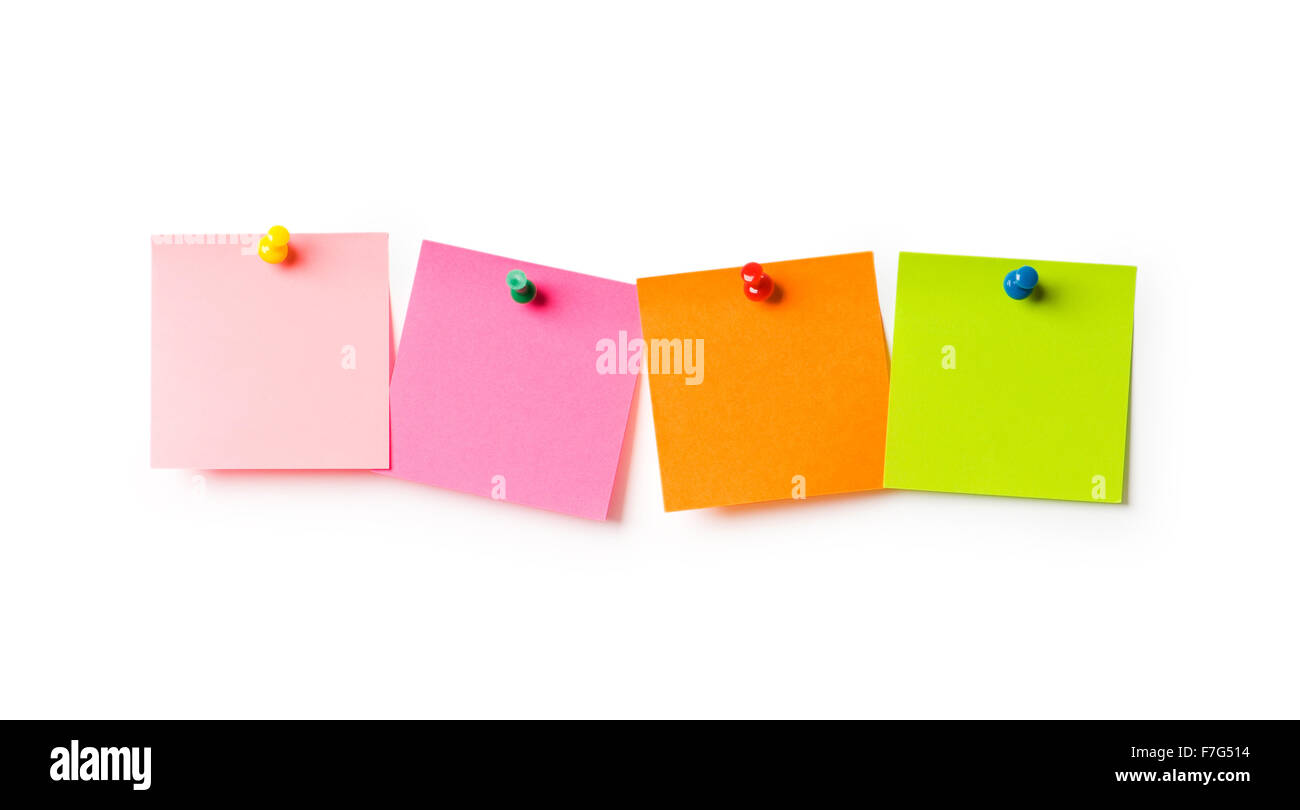 Reminder notes isolated on the white background Stock Photo - Alamy