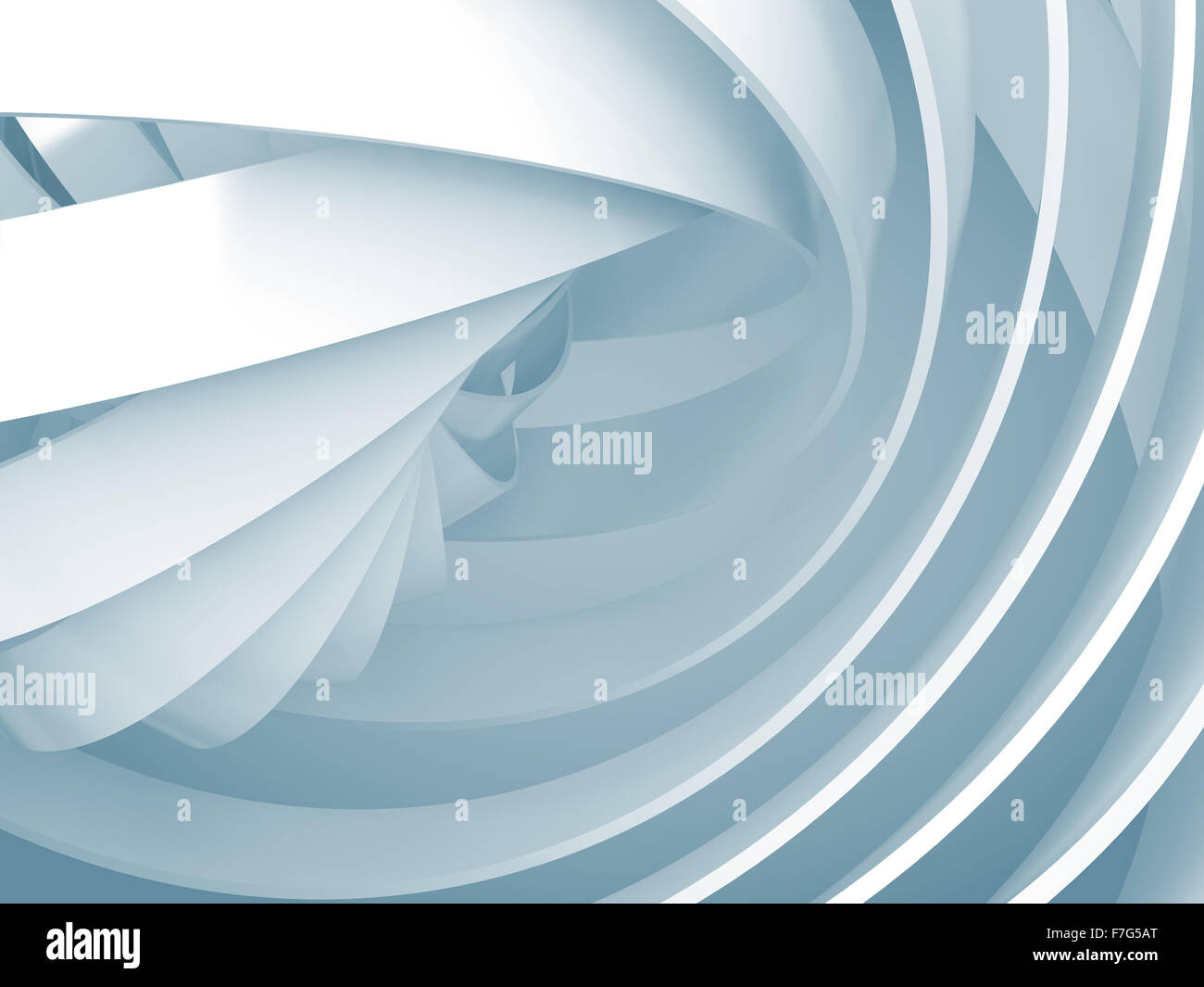 Abstract digital background with light blue soft illuminated 3d spiral ...