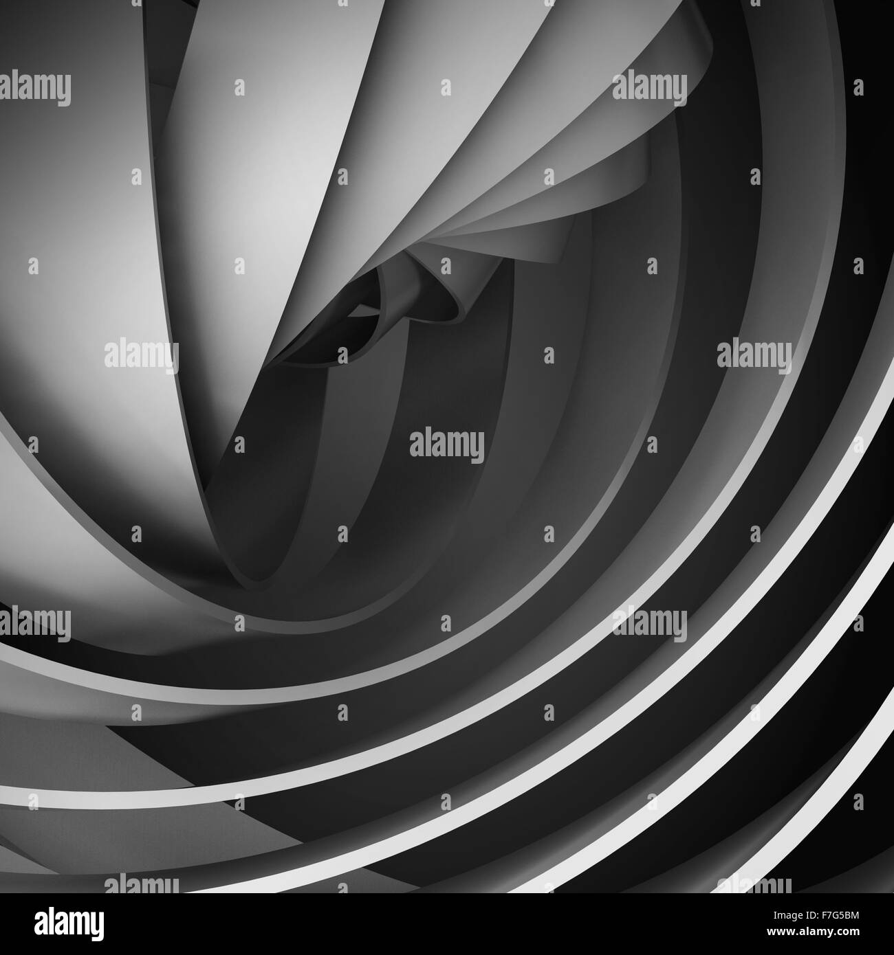 Abstract square digital background with dark 3d spiral structures Stock ...