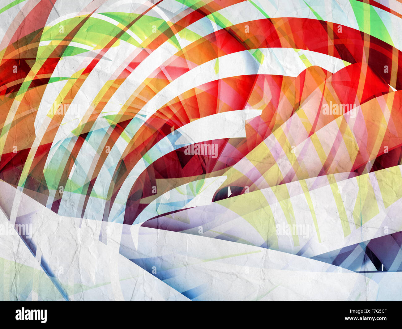 Abstract digital background with colorful 3d spiral structures over old ...