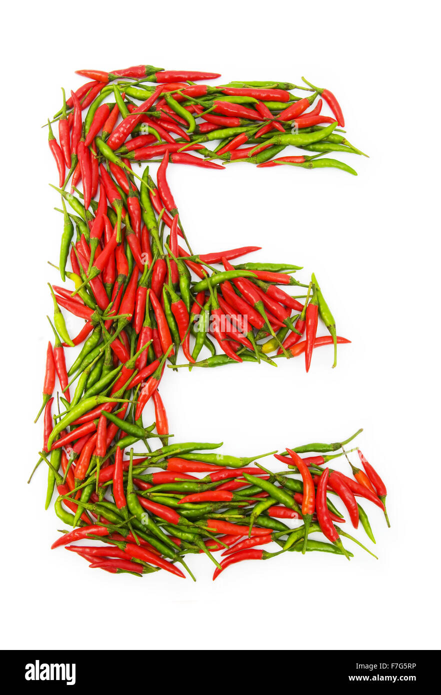 Alphabet with green and red peppers - letter Stock Photo - Alamy