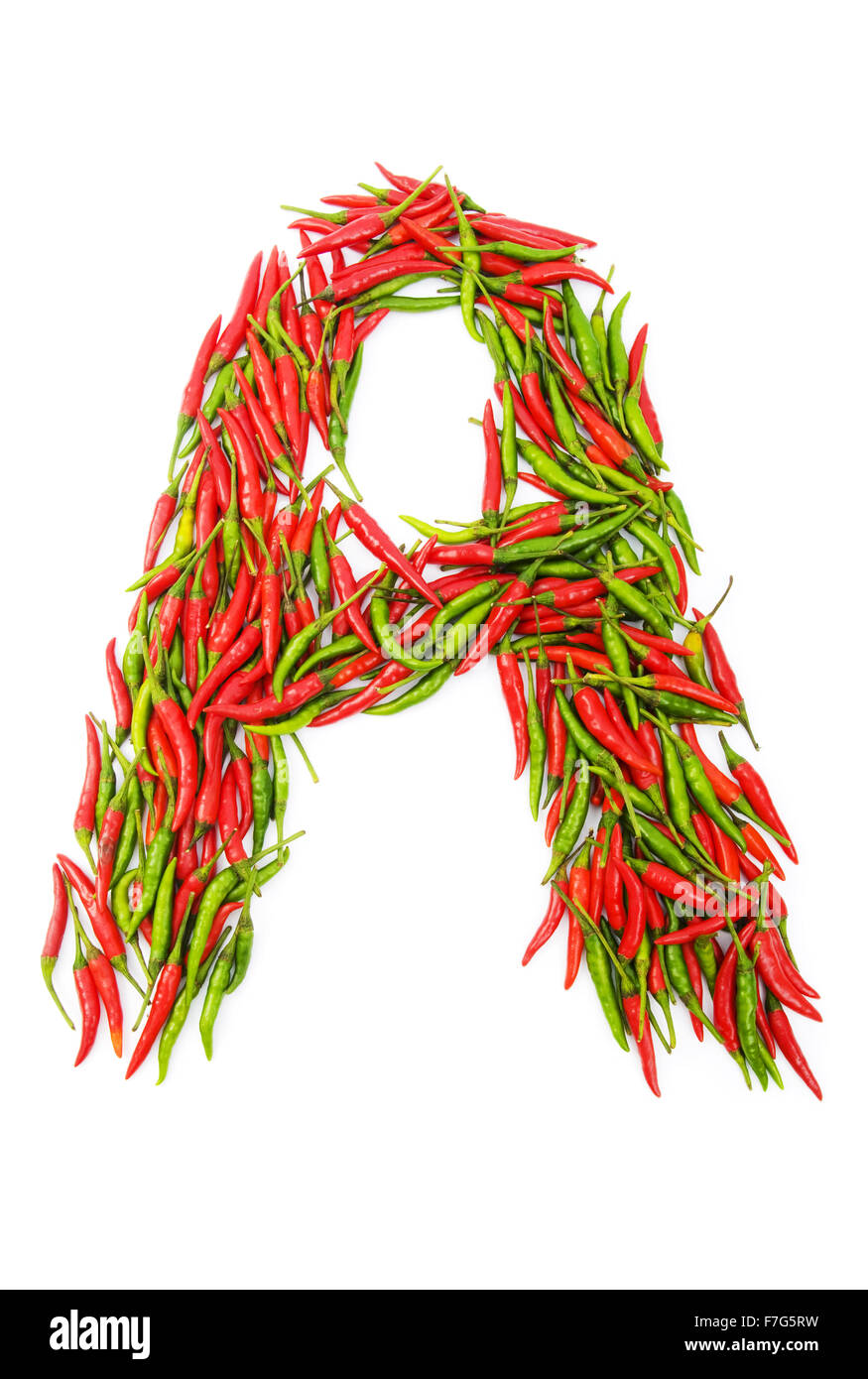 Alphabet with green and red peppers - letter Stock Photo - Alamy