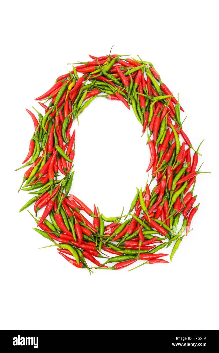 Alphabet with green and red peppers - letter Stock Photo - Alamy