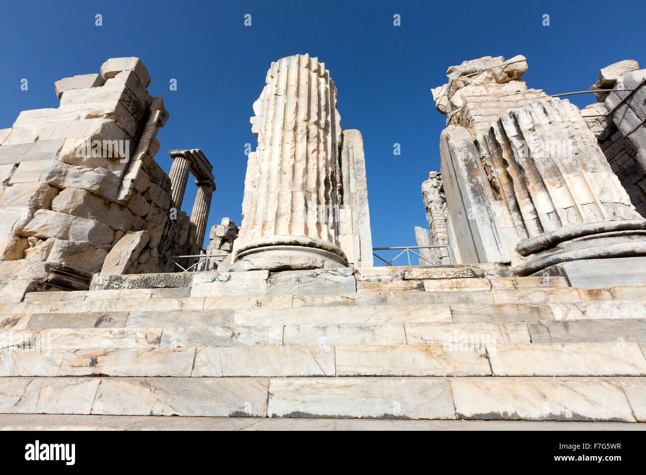The ruins of the Temple of Apollo at Didyma, an ancient Greek sanctuary ...