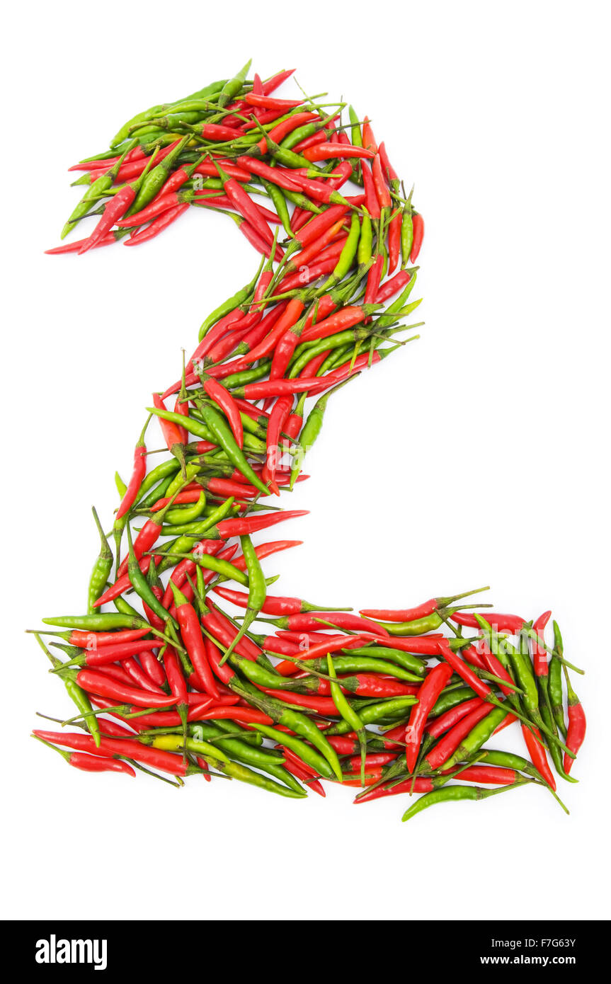 Numbers with green and red peppers - number Stock Photo - Alamy