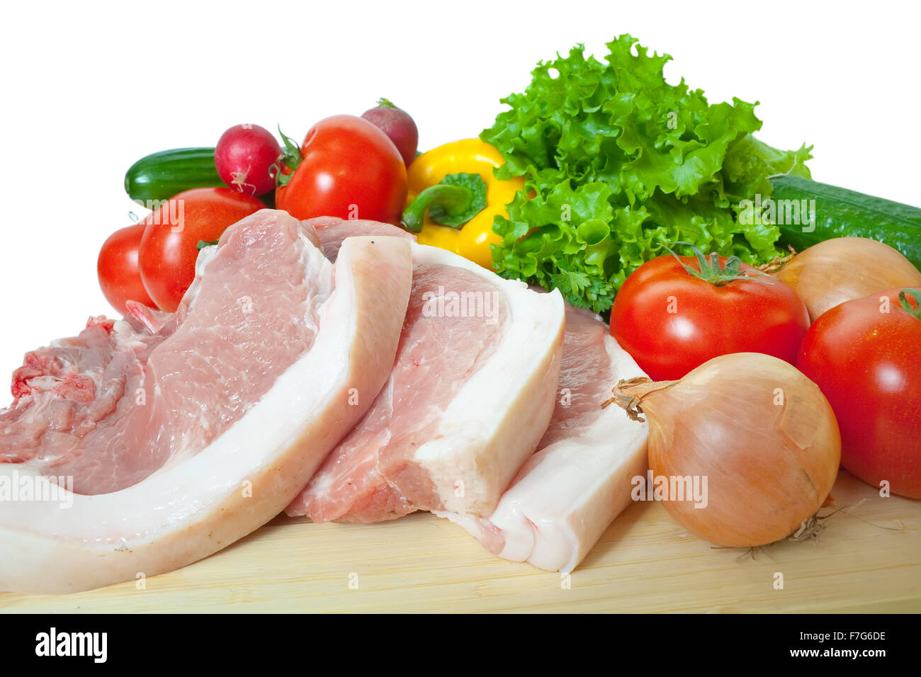 closeup of raw meat and ripe vegetables Stock Photo - Alamy