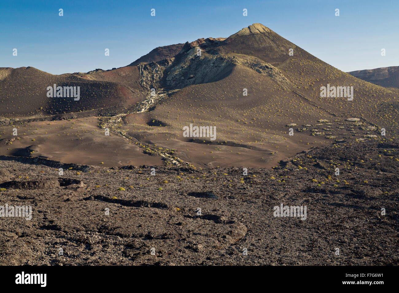 The volcano of Pico partido, Timanfaya National Park / Parque Nacional ...