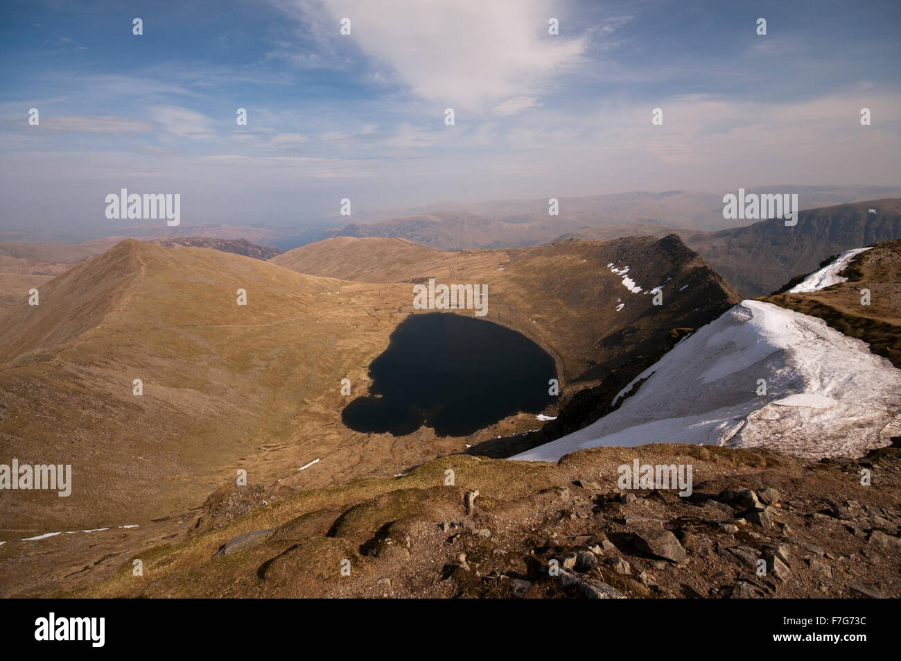 On the Summit of Helvellyn in Lake District National Park. The Knife ...