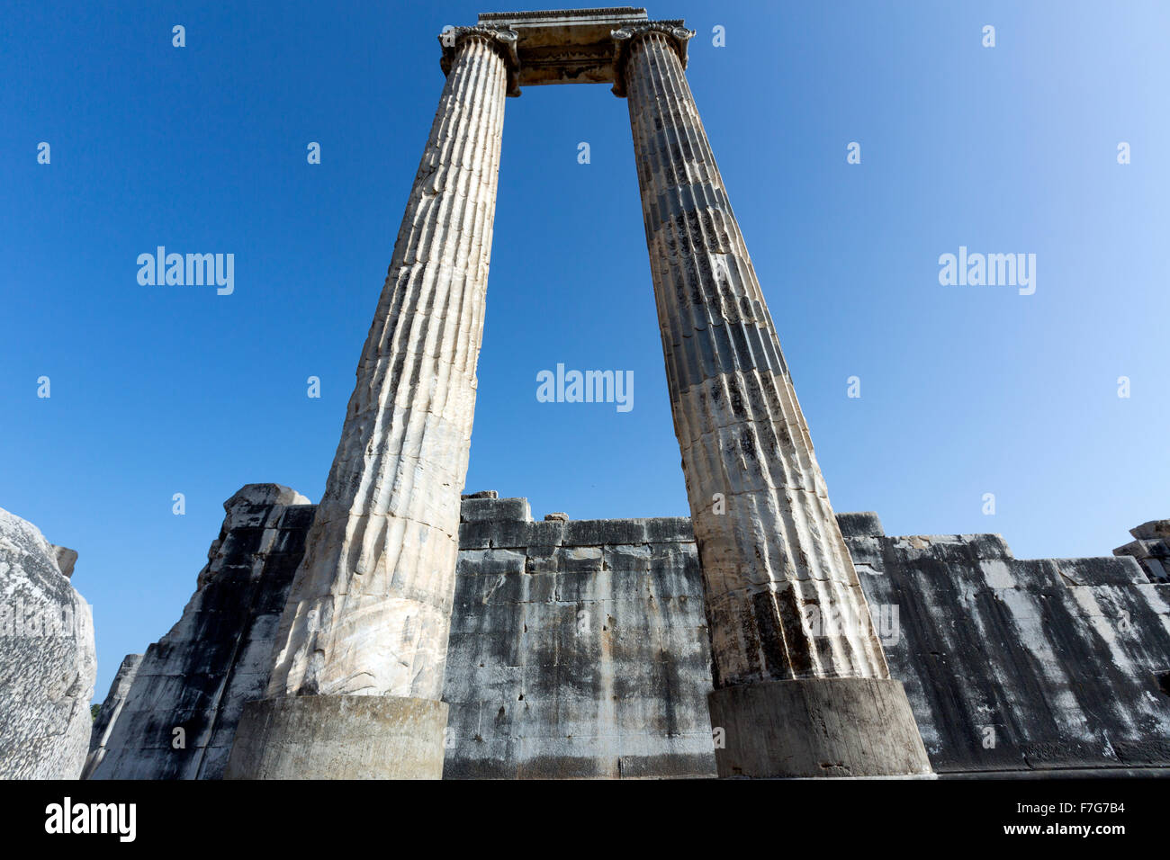 The ruins of the Temple of Apollo at Didyma, an ancient Greek sanctuary ...