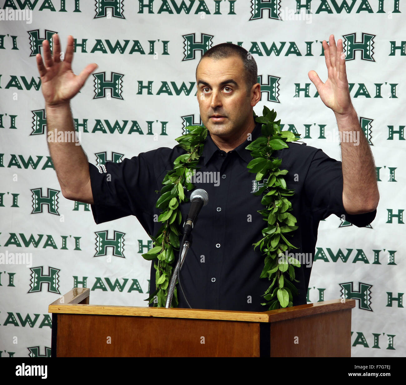 November 30, 2015 - The University of Hawaii held a press conference to ...