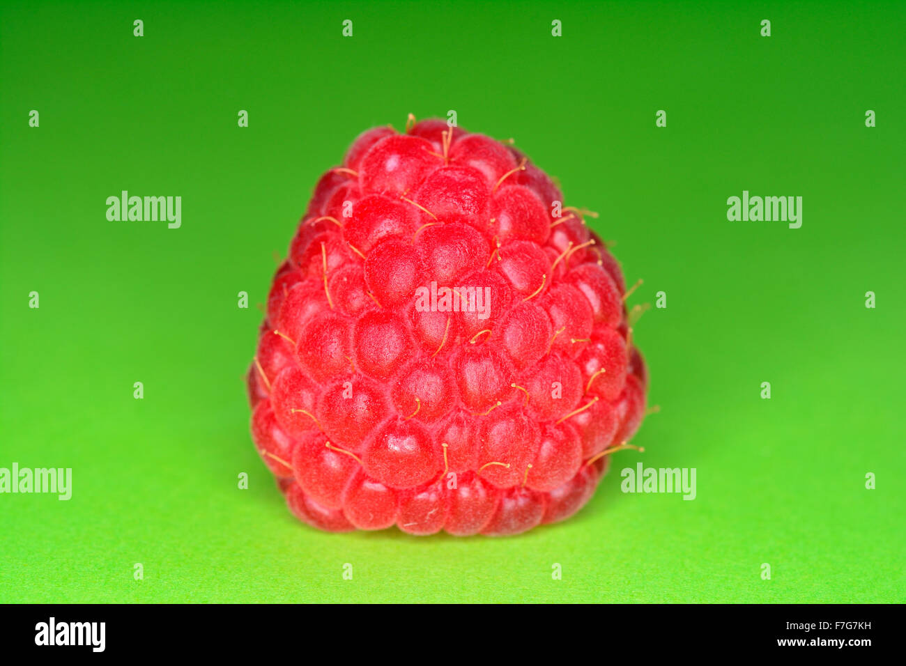 Raspberry Fruit closeup on green Stock Photo - Alamy