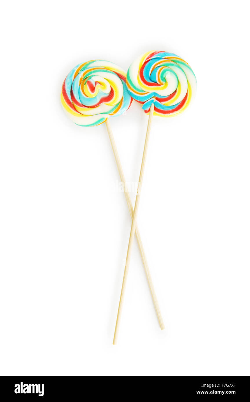 Colourful lollipop isolated on the white background Stock Photo - Alamy