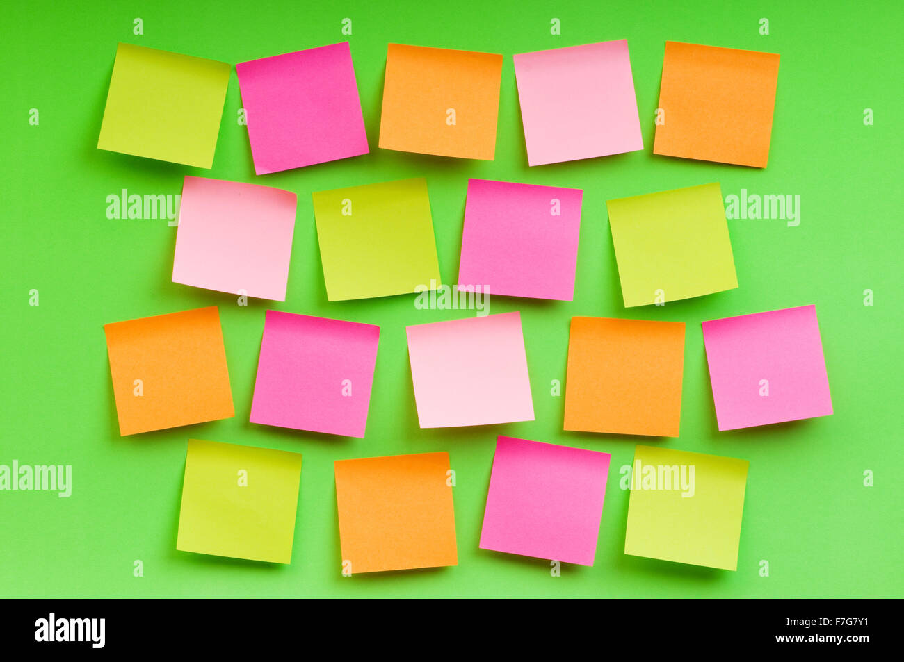 Reminder notes on the bright colorful paper Stock Photo - Alamy