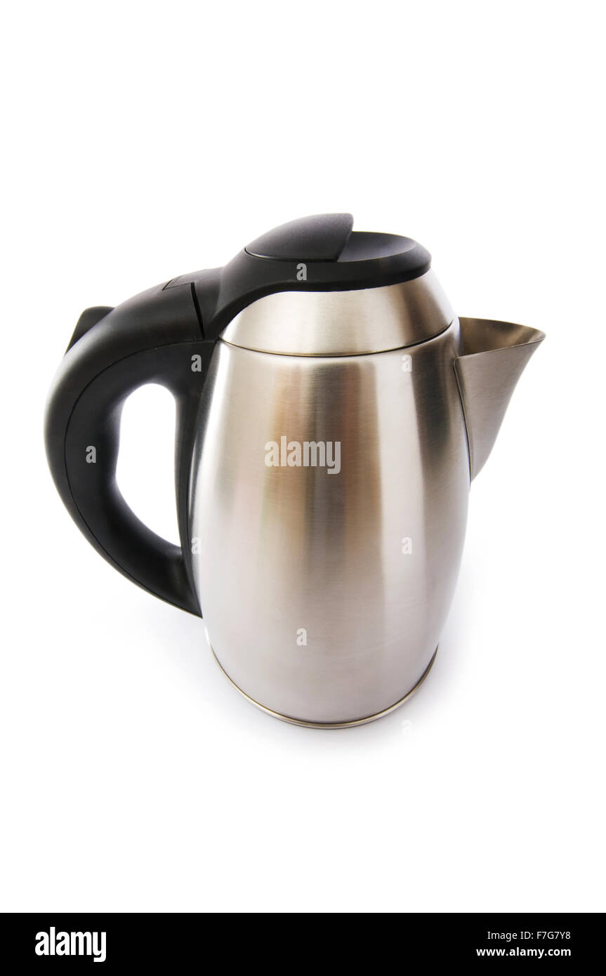 Shiny kettle isolated on the white background Stock Photo - Alamy