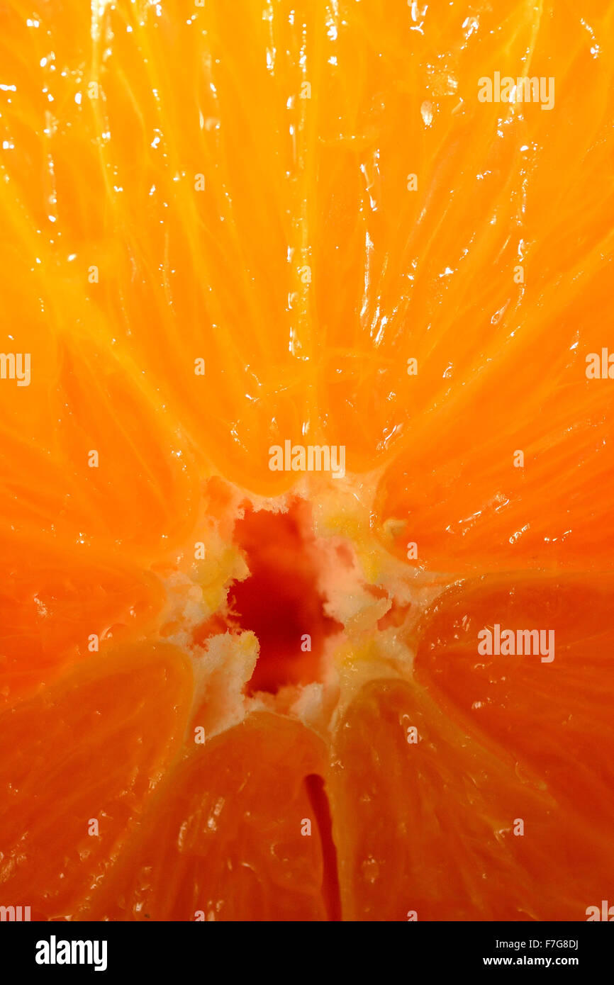 Orange fruit center section closeup hi-res stock photography and images ...