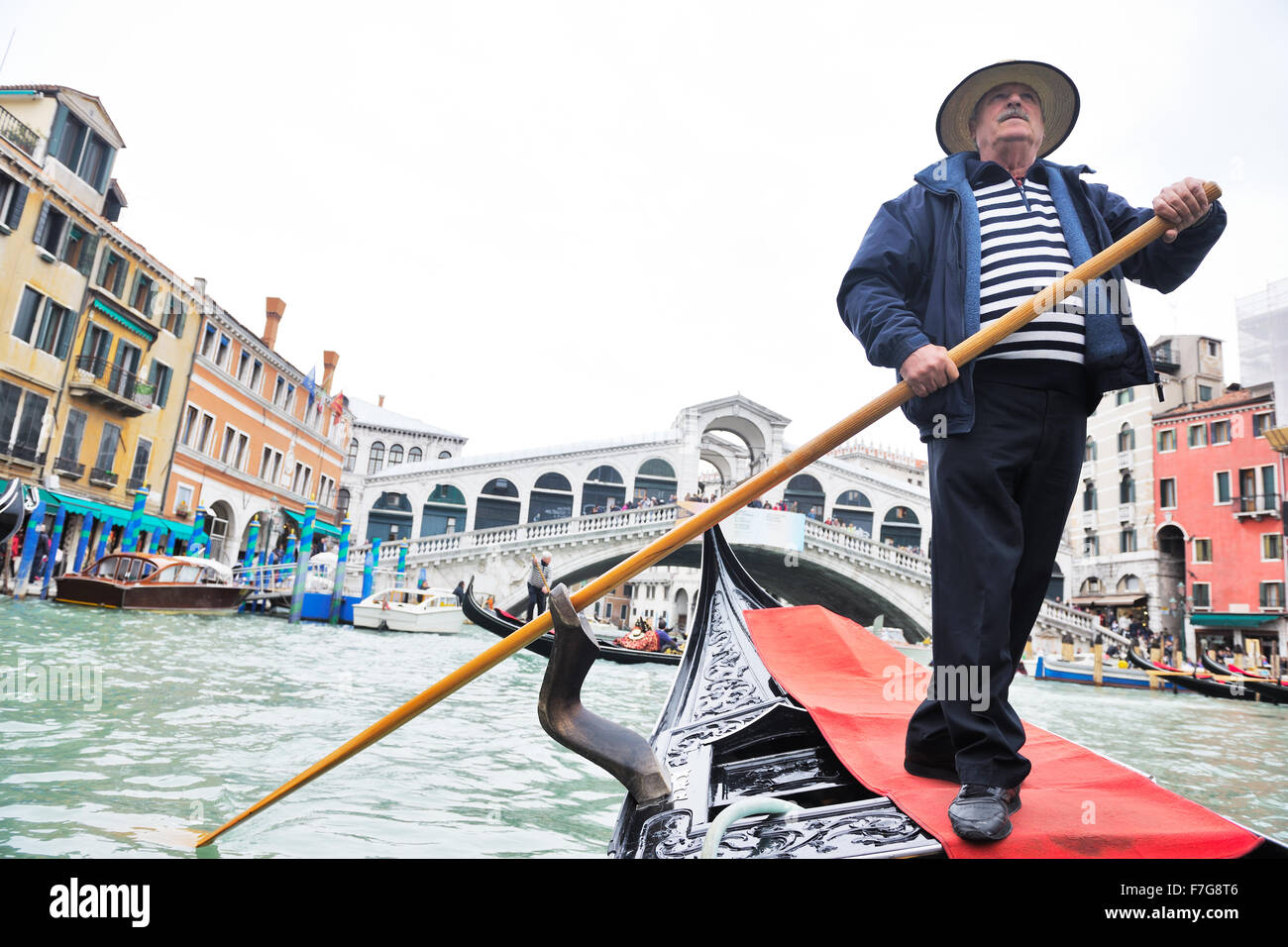 Venice - April 04: Gondoliero sailing in Venice, April 23, 2012, Venice ...