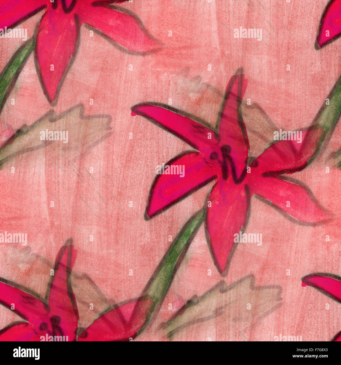 flower pattern texture watercolor handmade red seamless texture for ...