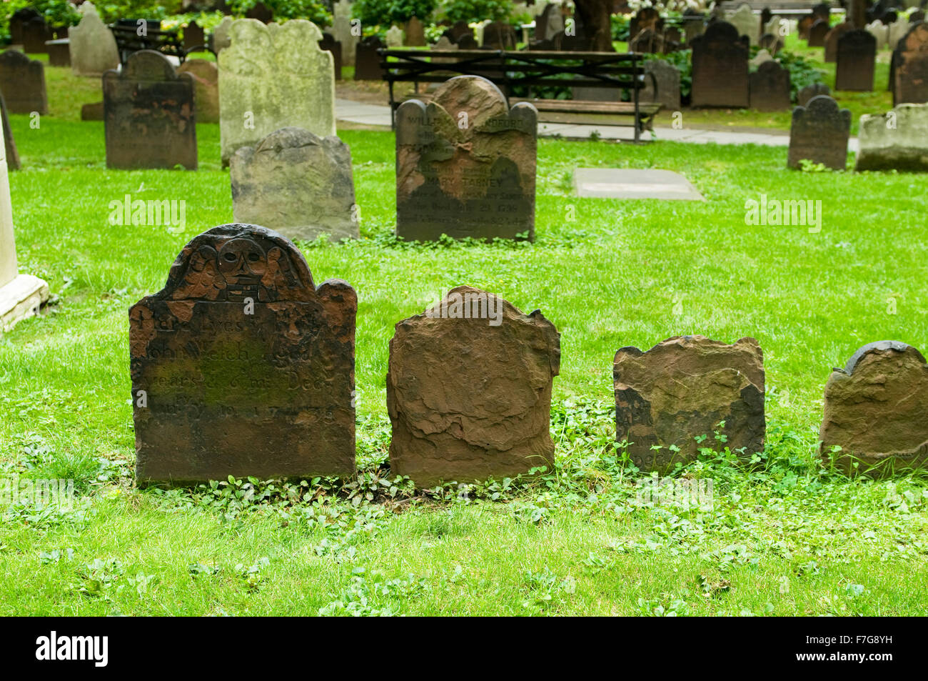 Cemetery with many tombstones on the bright day Stock Photo - Alamy