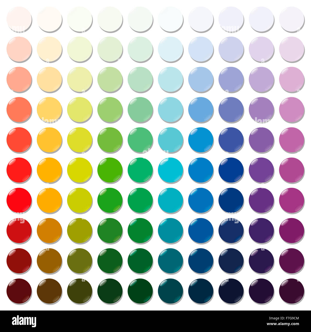 Counters - exactly one hundred round colorful plastic tokens sorted ...