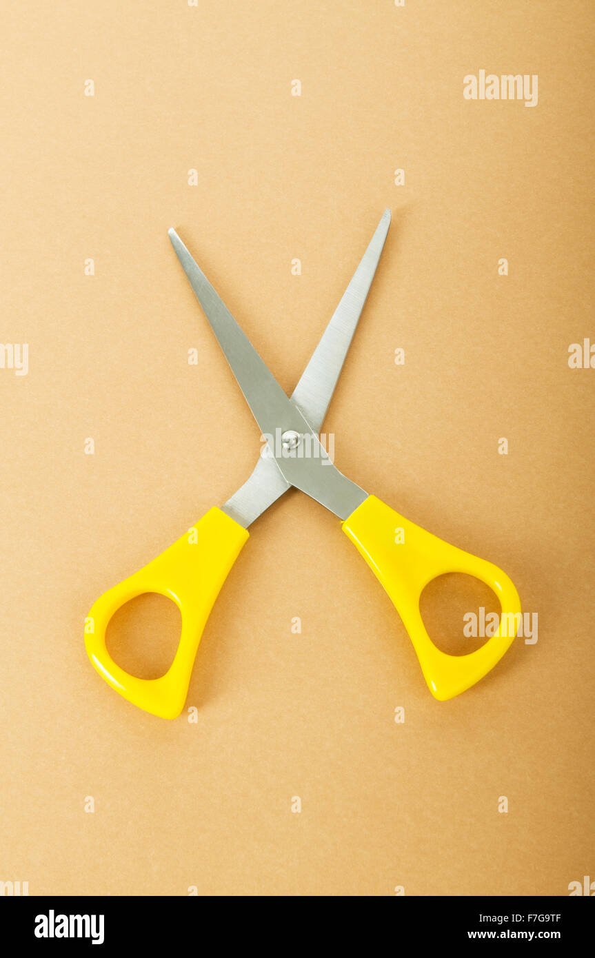 Colorful scissors on the color paper background Stock Photo - Alamy