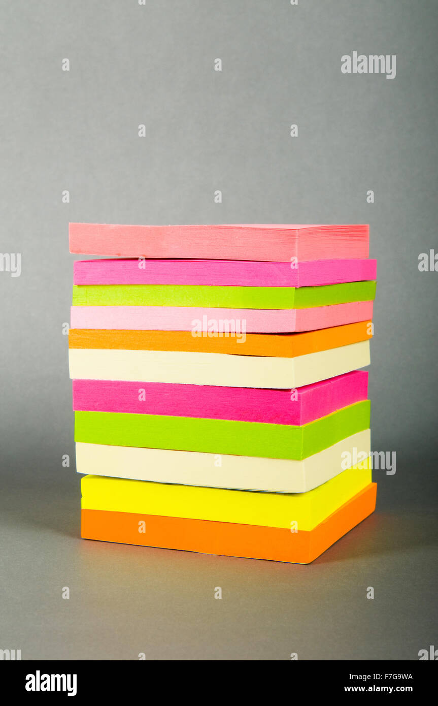 Colorful reminder notes on the color background Stock Photo - Alamy