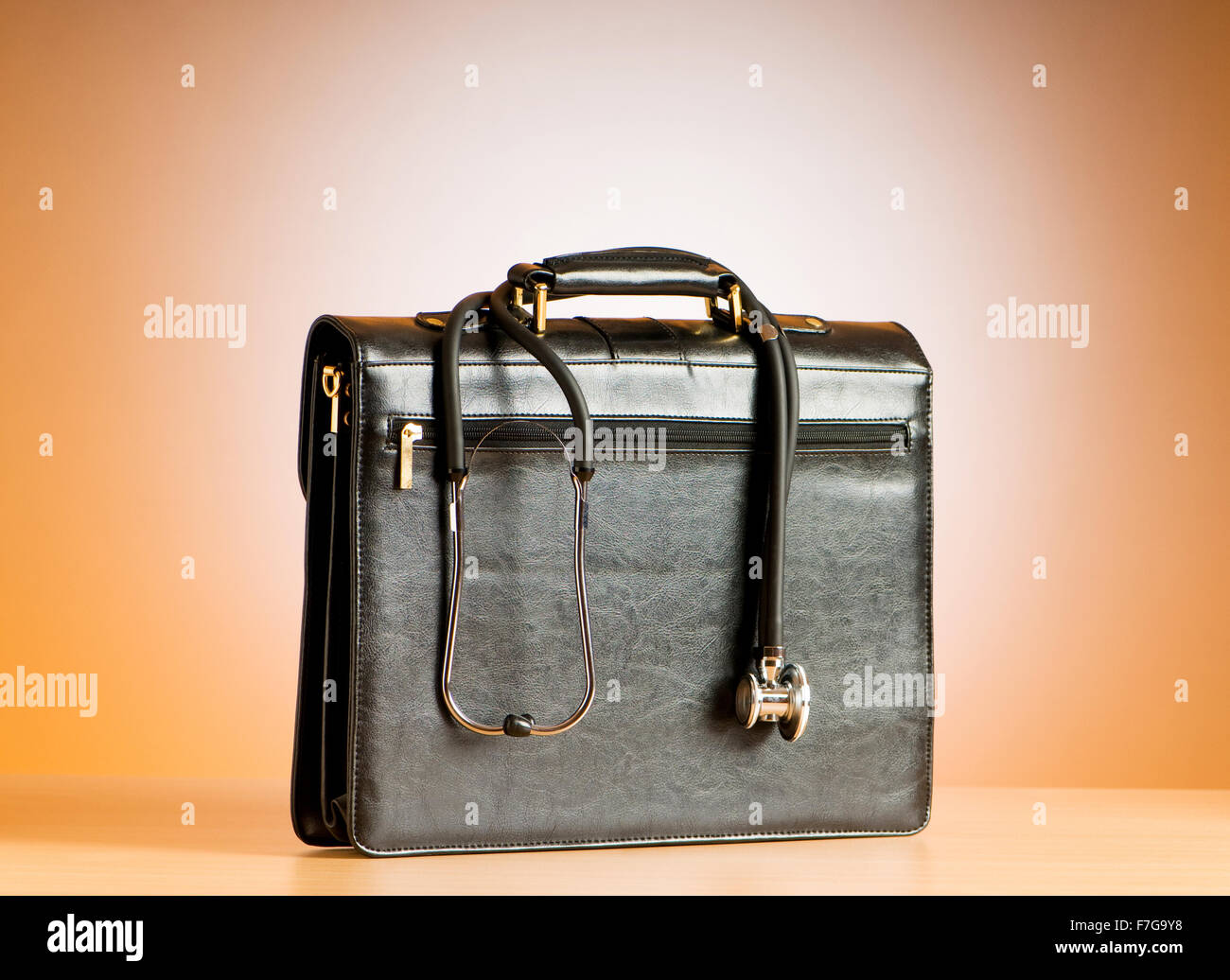 Doctor's case with stethoscope against colorful background Stock Photo ...