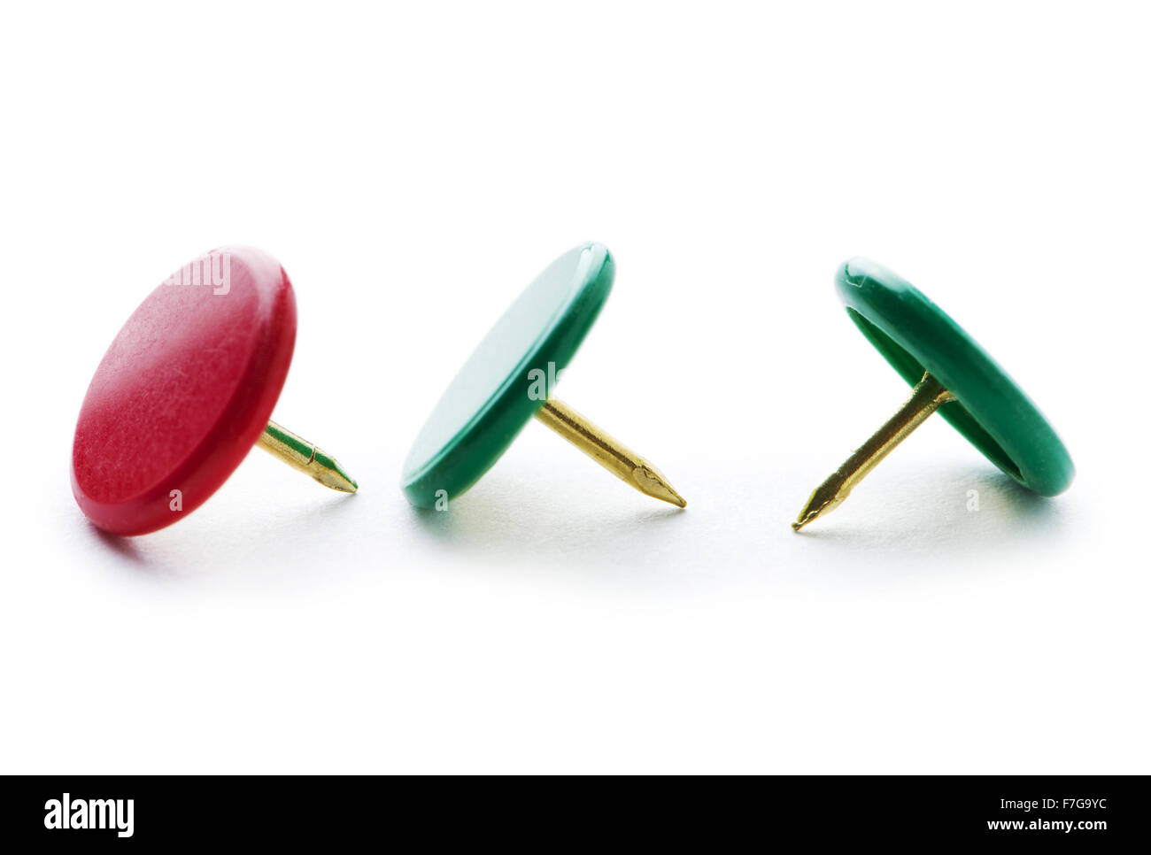 Colourful office pins isolated on the white background Stock Photo - Alamy