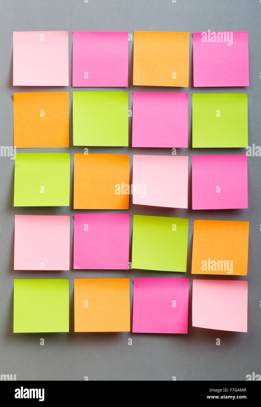 Reminder notes on the bright colorful paper Stock Photo - Alamy