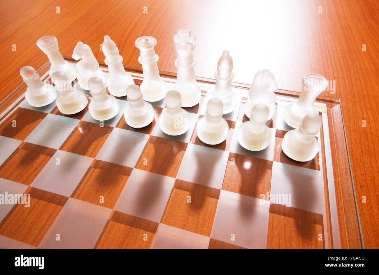 Set of chess figures on the playing board Stock Photo - Alamy