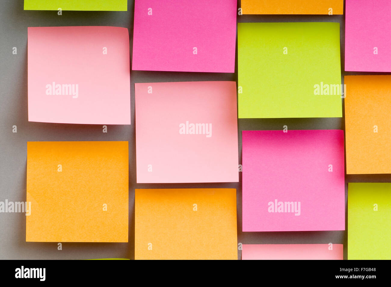 Reminder notes on the bright colorful paper Stock Photo - Alamy