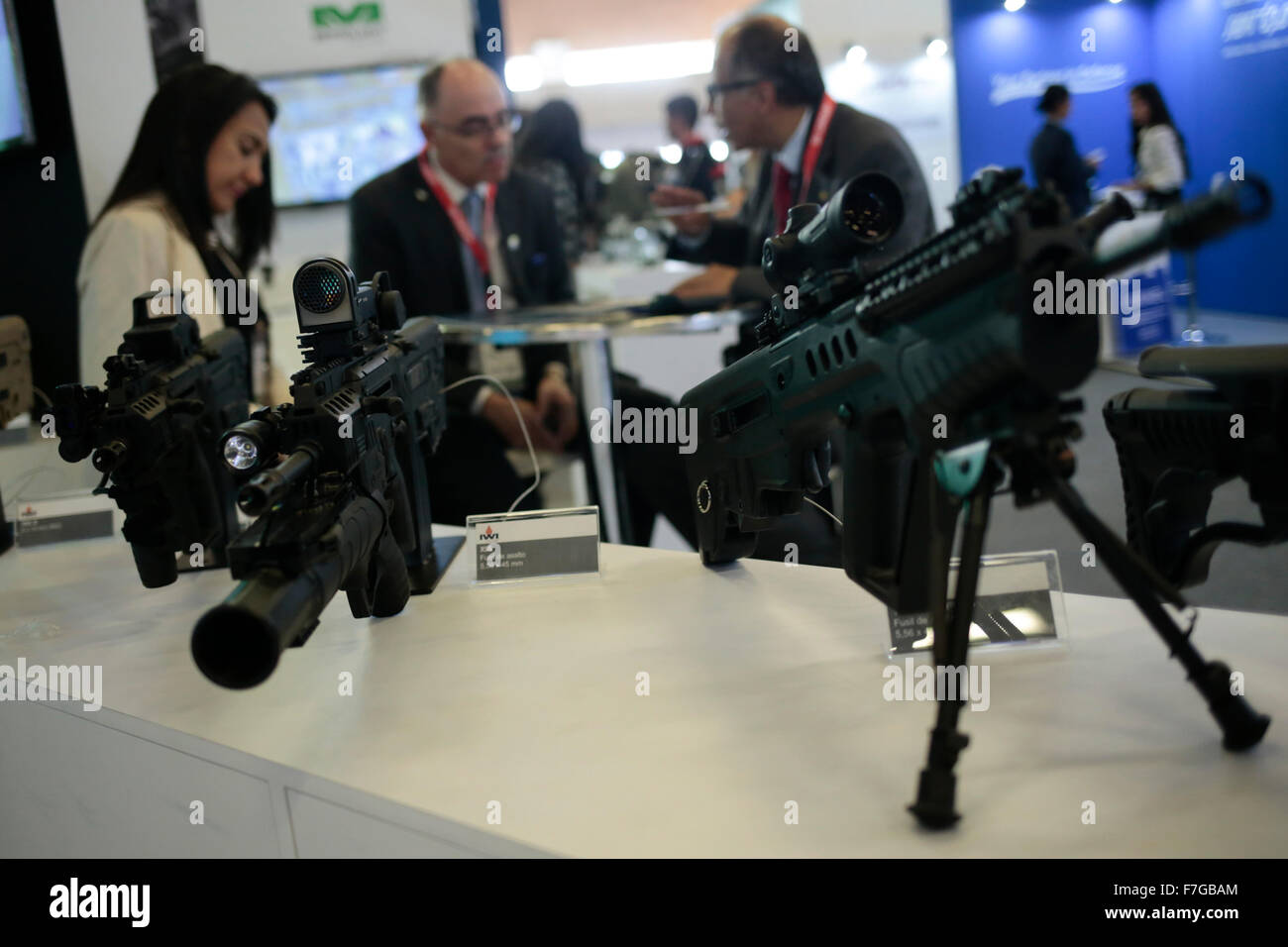 Bogota, Colombia. 30th Nov, 2015. Weapons are on display during the ...