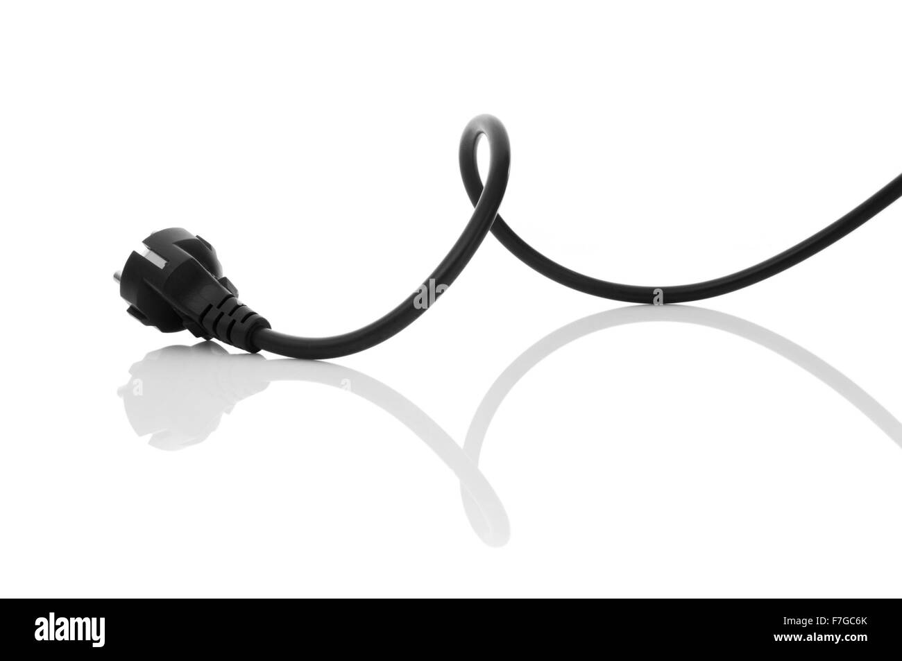 Black electric cable isolated on white Stock Photo - Alamy