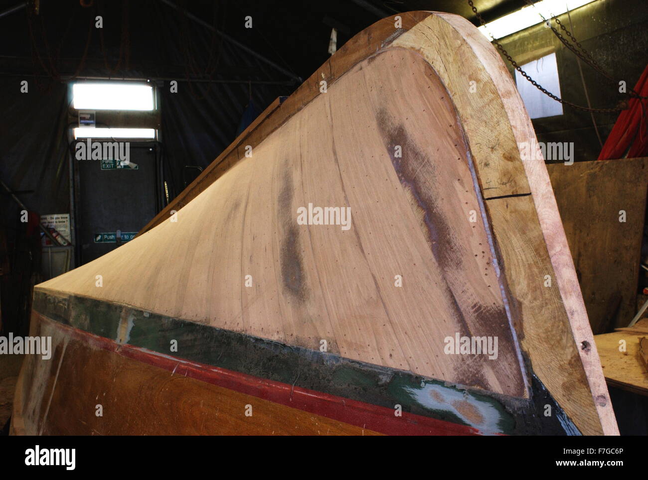 AJAXNETPHOTO. SOUTHAMPTON,ENGLAND. - SLIPPER LAUNCH REBUILD - OAK BOW ...