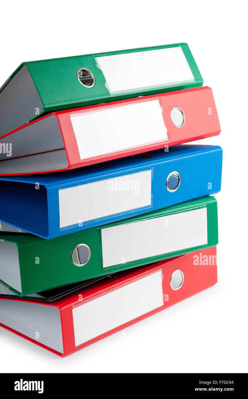 Office folders isolated on the white background Stock Photo - Alamy