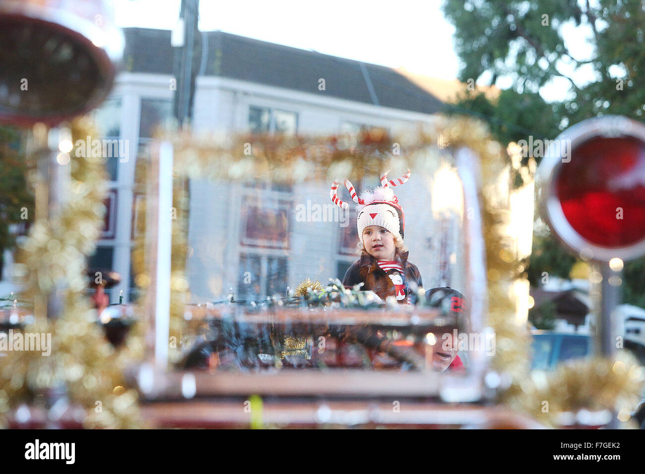 Napa, CA, USA. 28th Nov, 2015. Kalia Newberry is seen through the ...