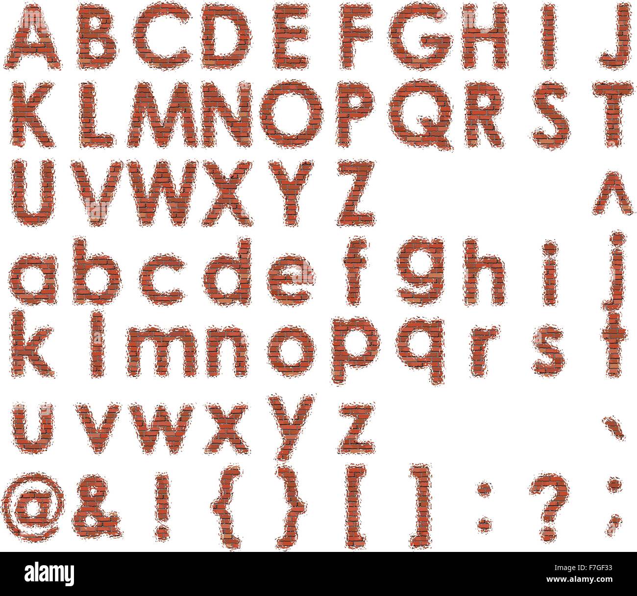 Letter word font brick Stock Vector Images - Alamy