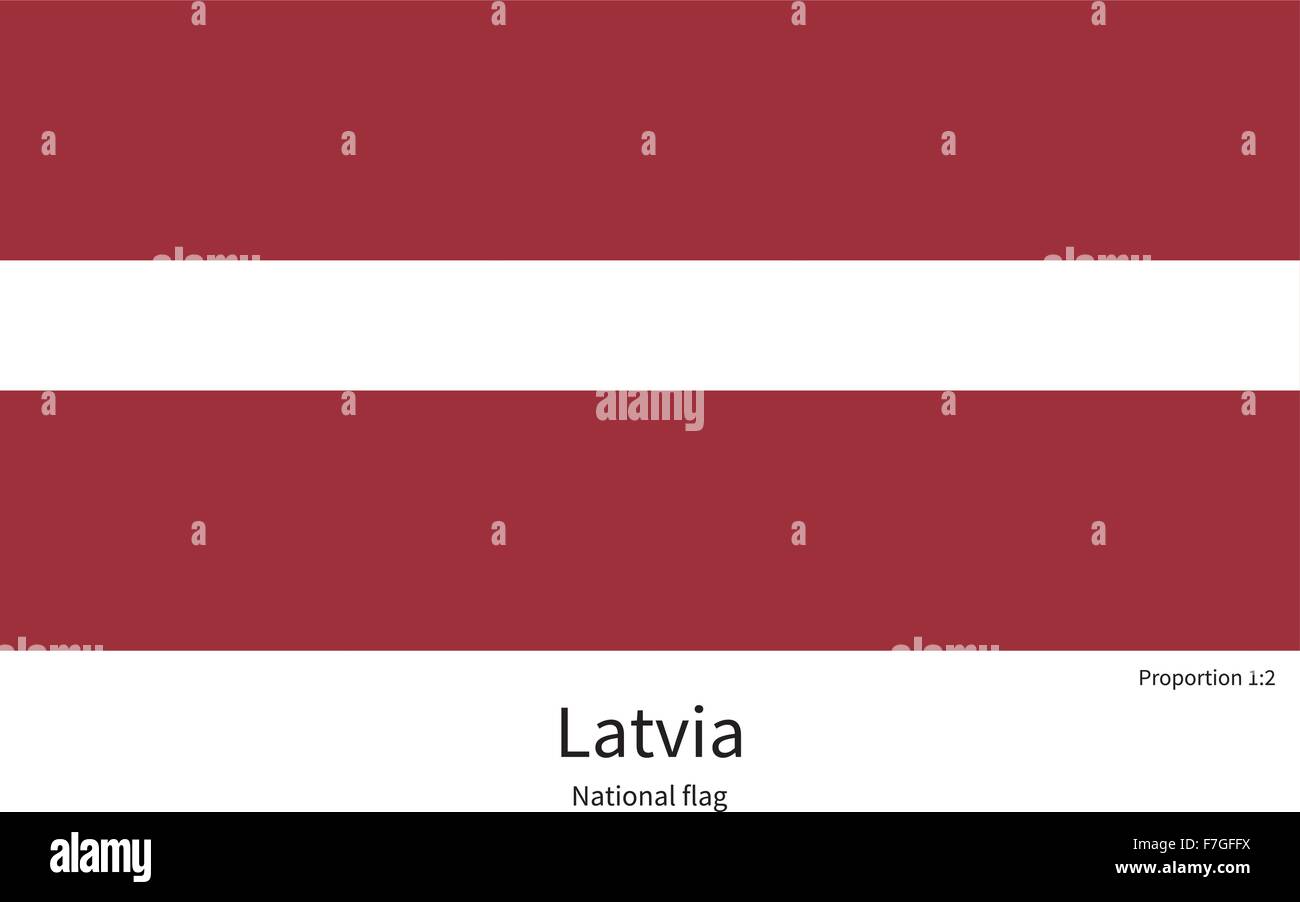National flag of Latvia with correct proportions, element, colors Stock ...