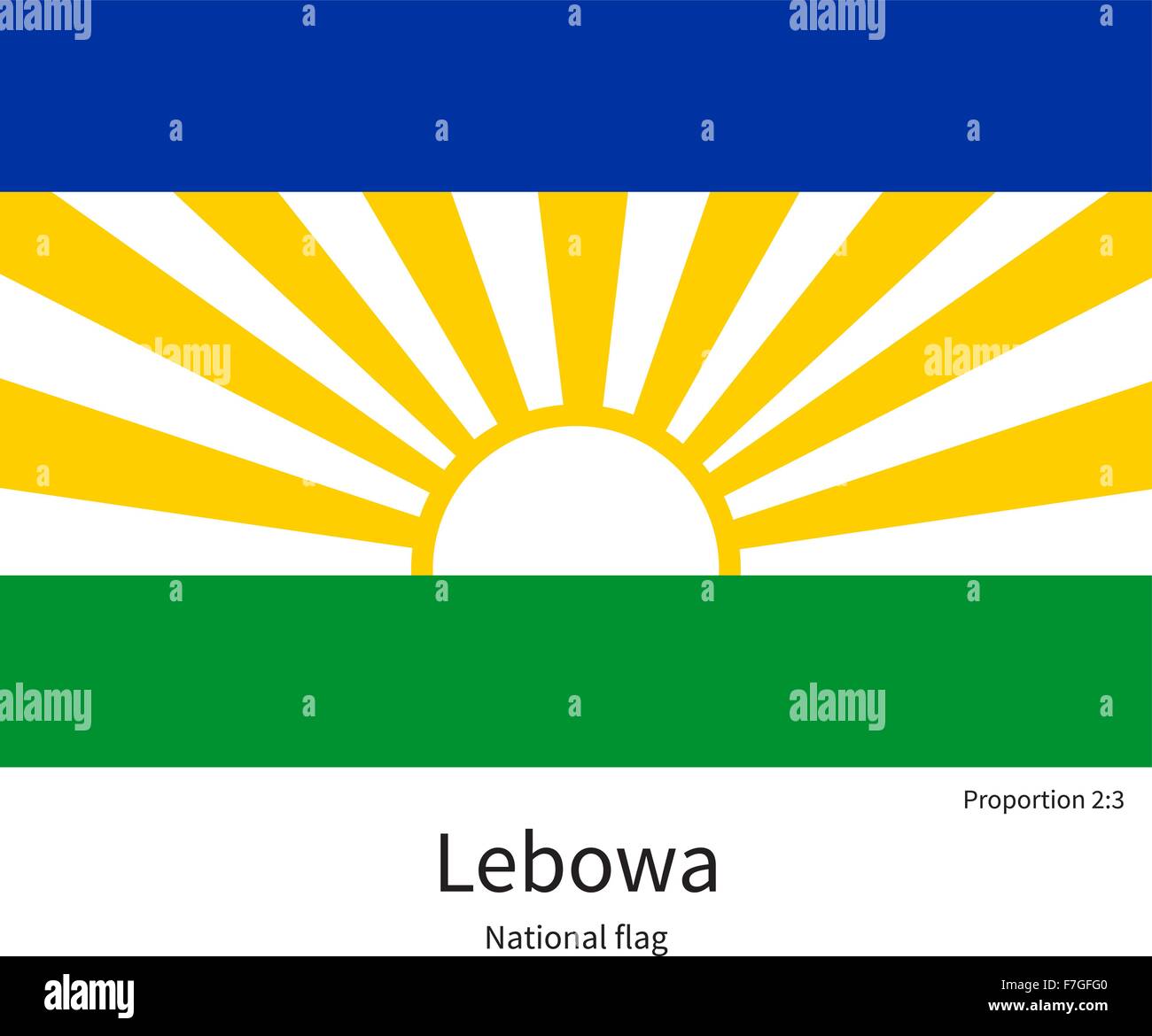 National flag of Lebowa with correct proportions, element, colors Stock ...