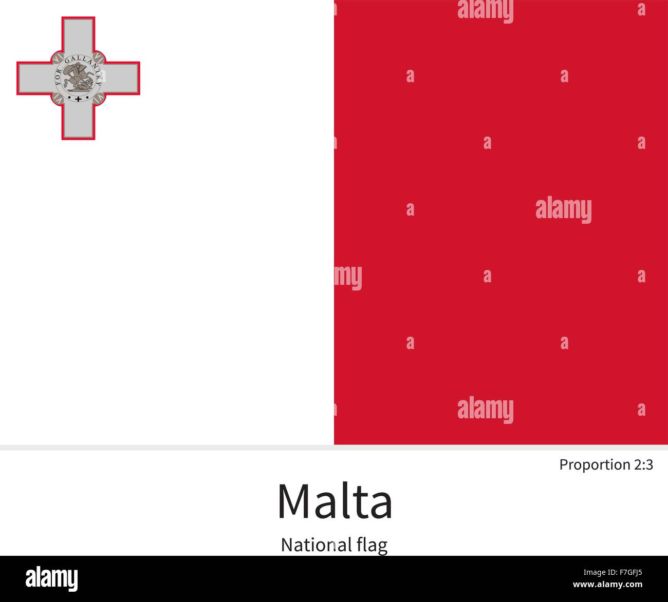 National flag of Malta with correct proportions, element, colors Stock ...