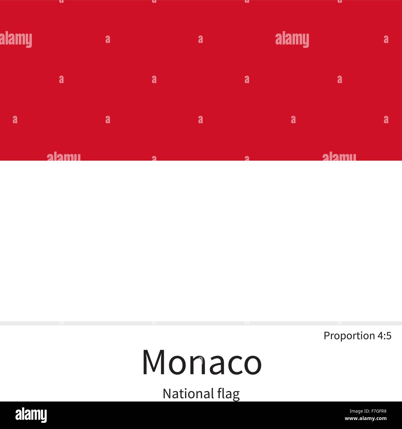 National flag of Monaco with correct proportions, element, colors Stock ...