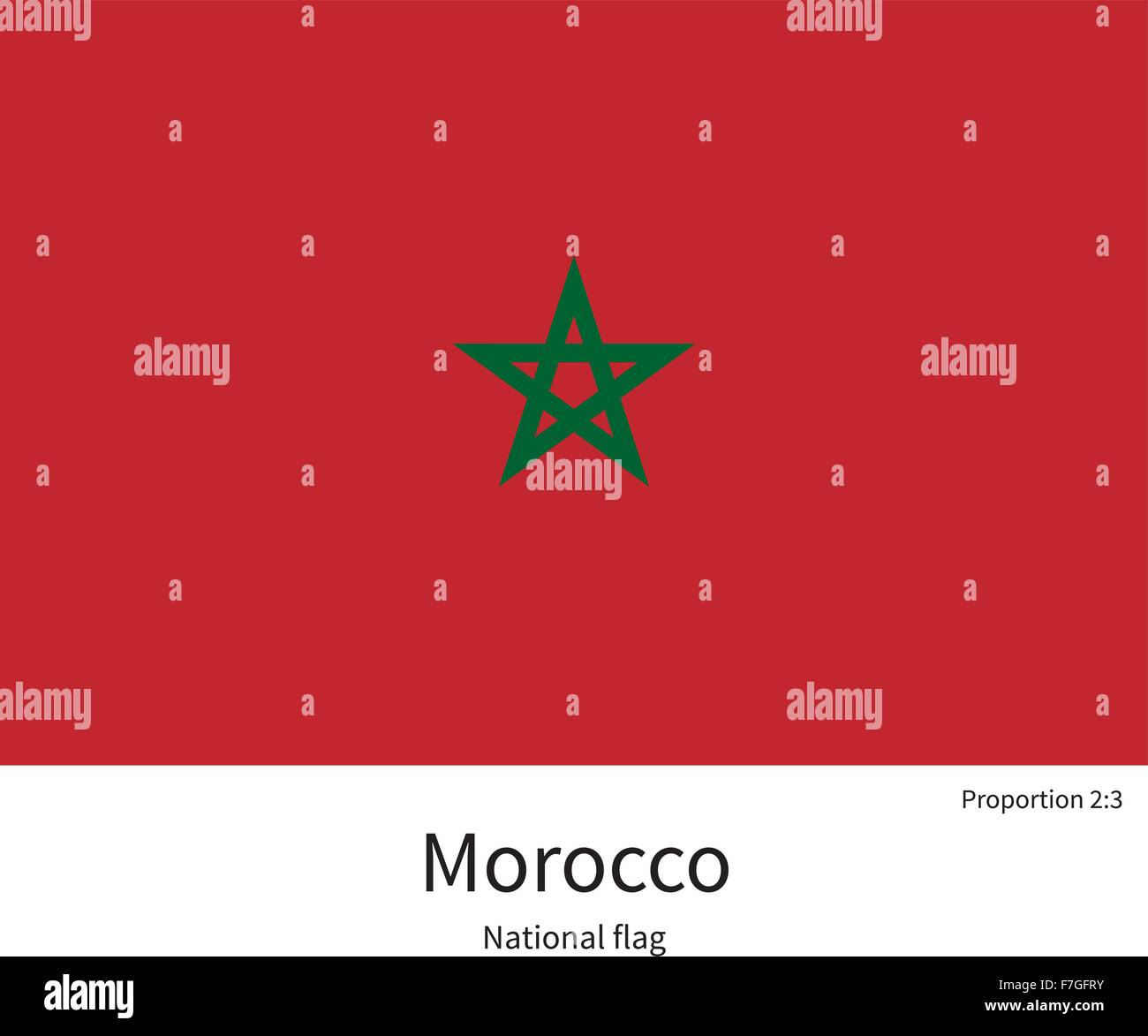 National flag of Morocco with correct proportions, element, colors ...