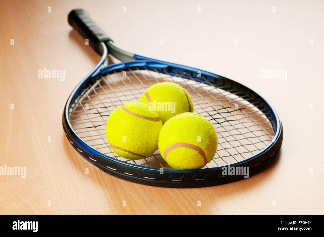 Tennis concept with balls and racket Stock Photo - Alamy