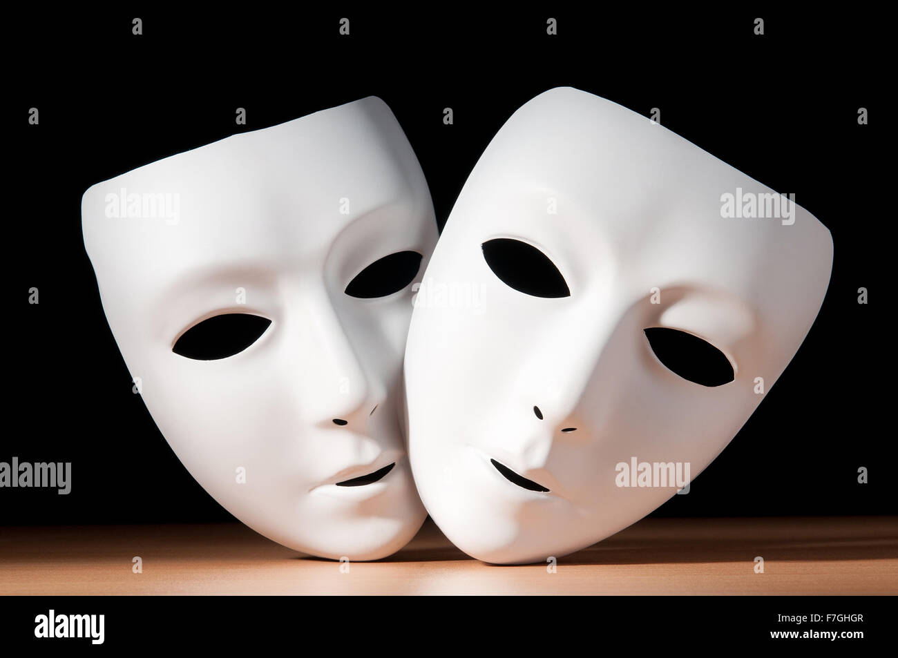 Masks with theatre concept Stock Photo - Alamy