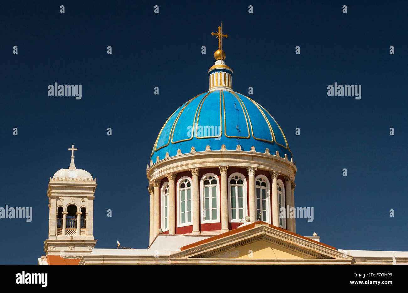 The dome of Christian Greek Orthodox temple of Saint Nicolas (Agios ...