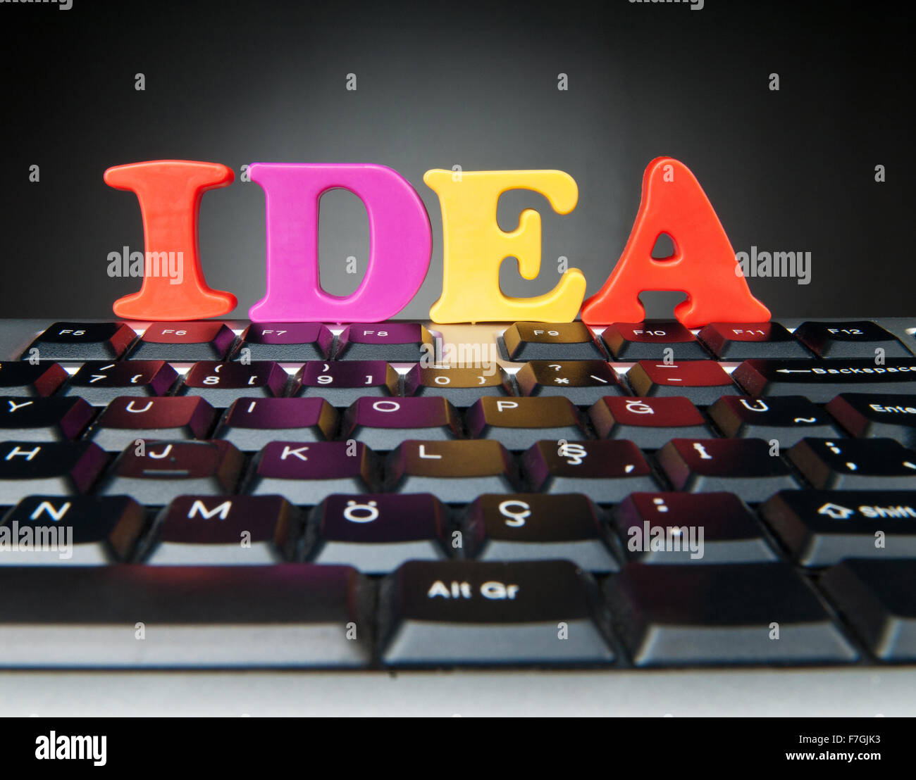 Ideas concept with letters on the keyboard Stock Photo - Alamy