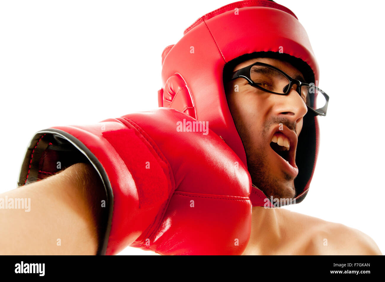 Funny boxer isolated on white Stock Photo - Alamy