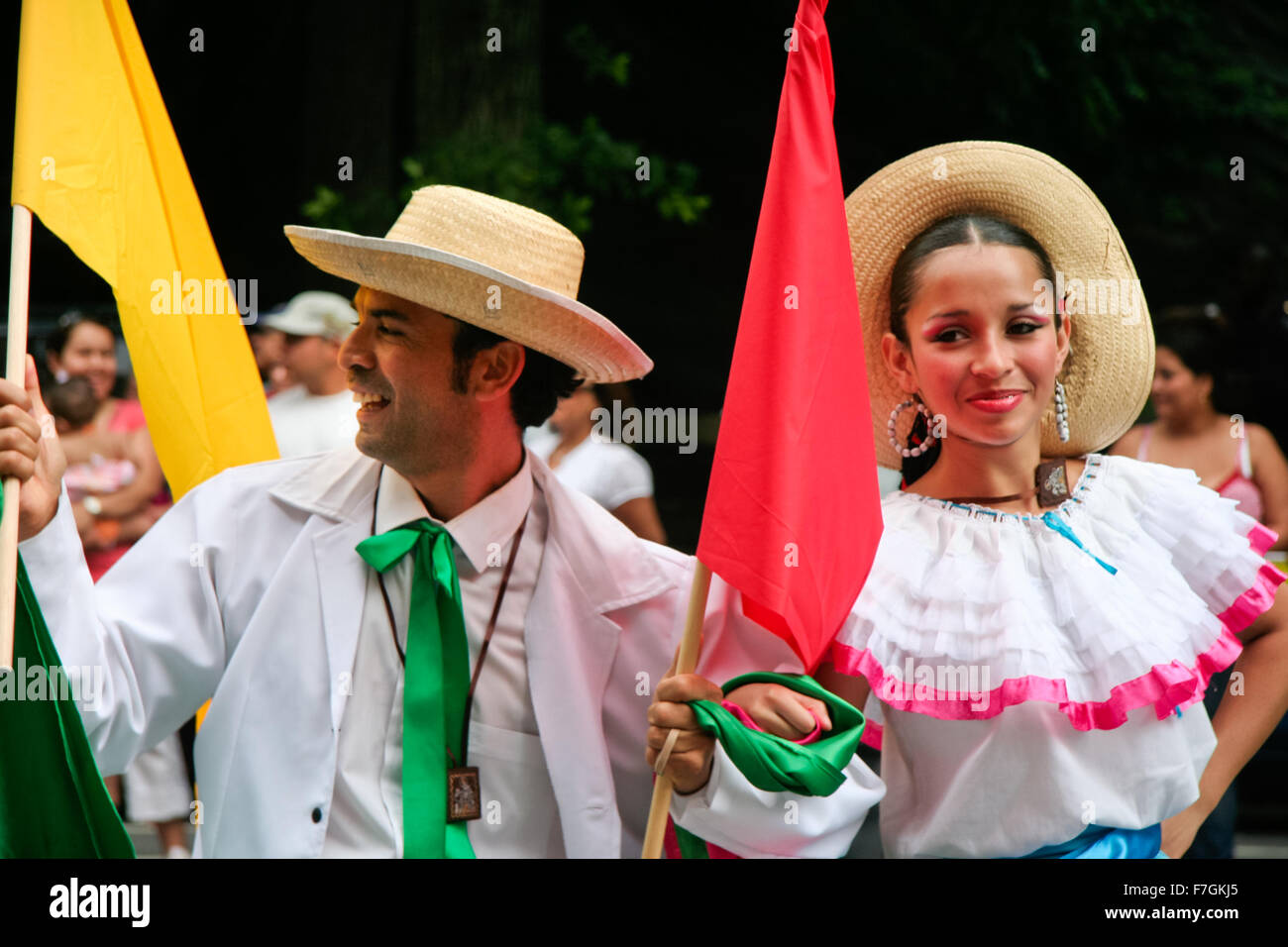 NEW YORK - JUN 22: Natives latin people participant in a dance parade ...