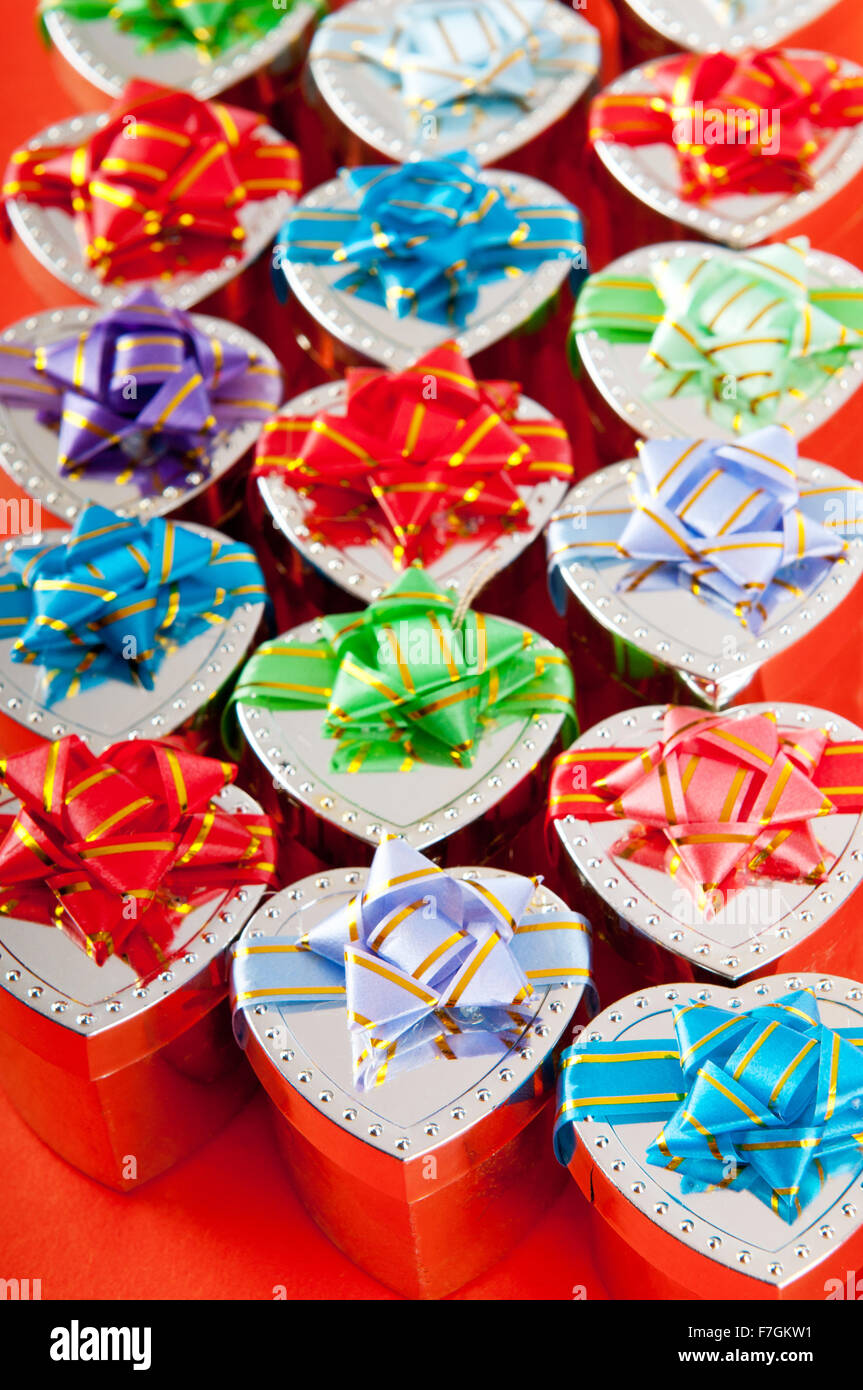 Gift boxes in celebration concept Stock Photo - Alamy