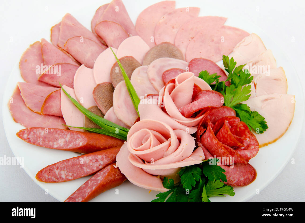 Meat platter with selection Stock Photo - Alamy
