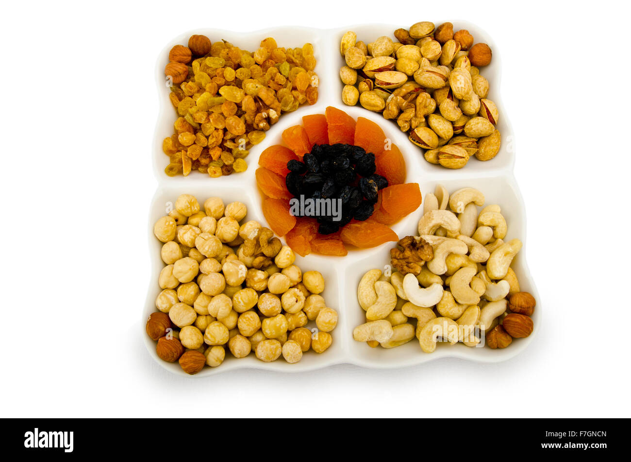 Selection of nuts and fruit Cut Out Stock Images & Pictures - Alamy